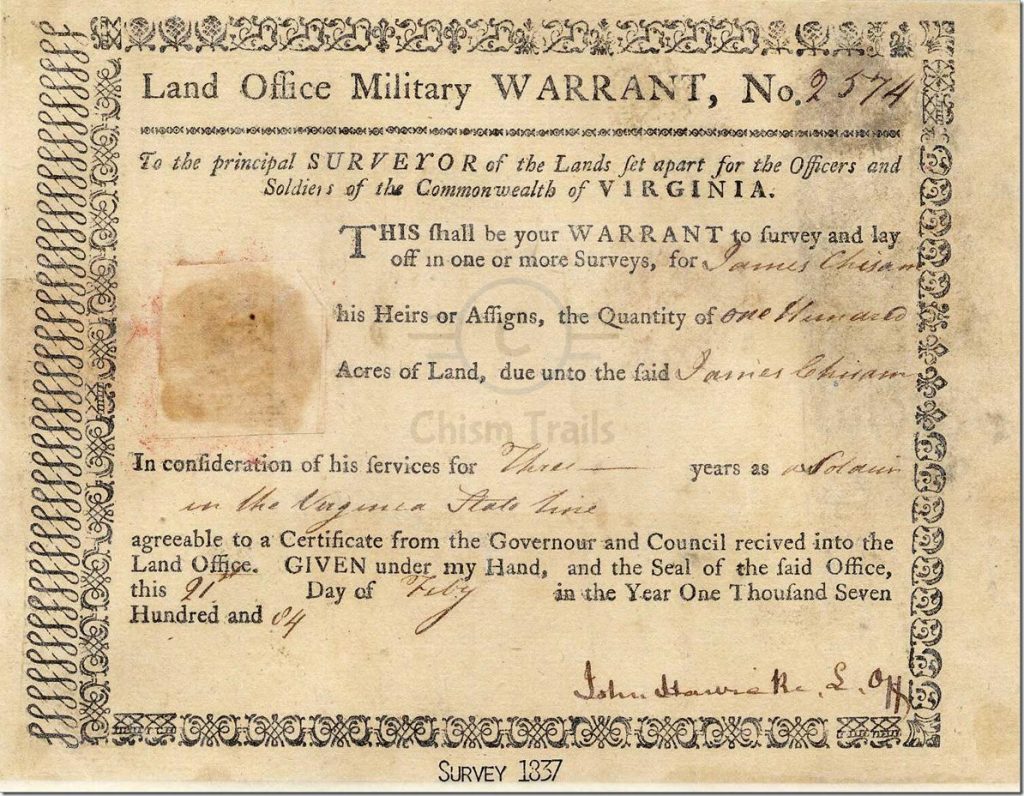 Two James Chism's of VA - Chism Trails